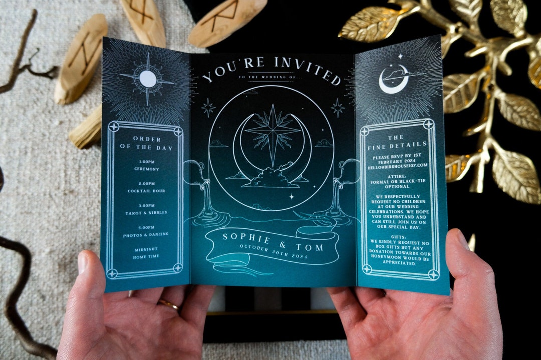 Unique Tarot Ouija Wedding Invitation 'the Star' Tarot, Personalised ...