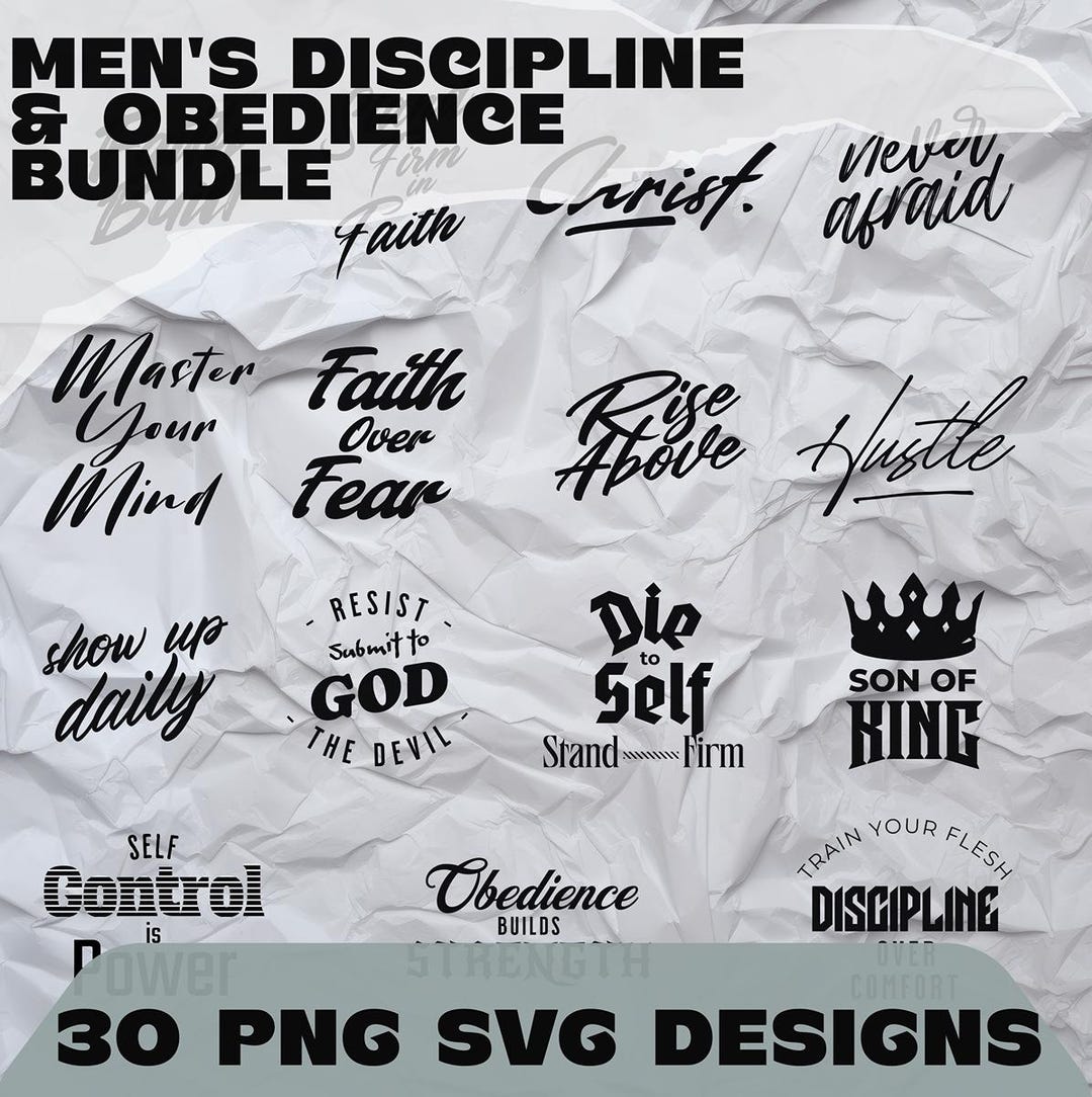 Men's Christian Discipline SVG Bundle | Faith Scripture Designs ...