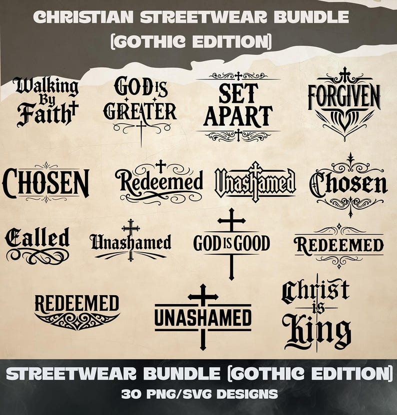 Christian Streetwear SVG Bundle | Gothic Faith Designs (digital ...
