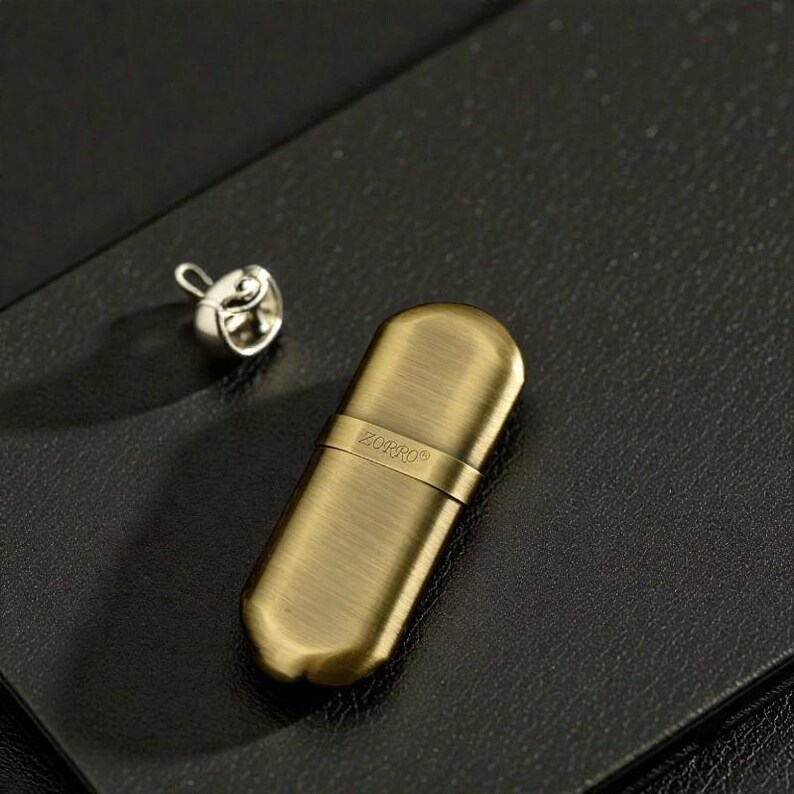 ZORRO Retro Brass Mini Kerosene Lighter – Ultra-thin Windproof ...