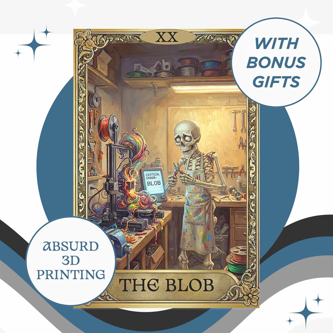 Tarot Card 3D Printing | THE BLOB |goth Skeleton Hobby Art | Tech ...
