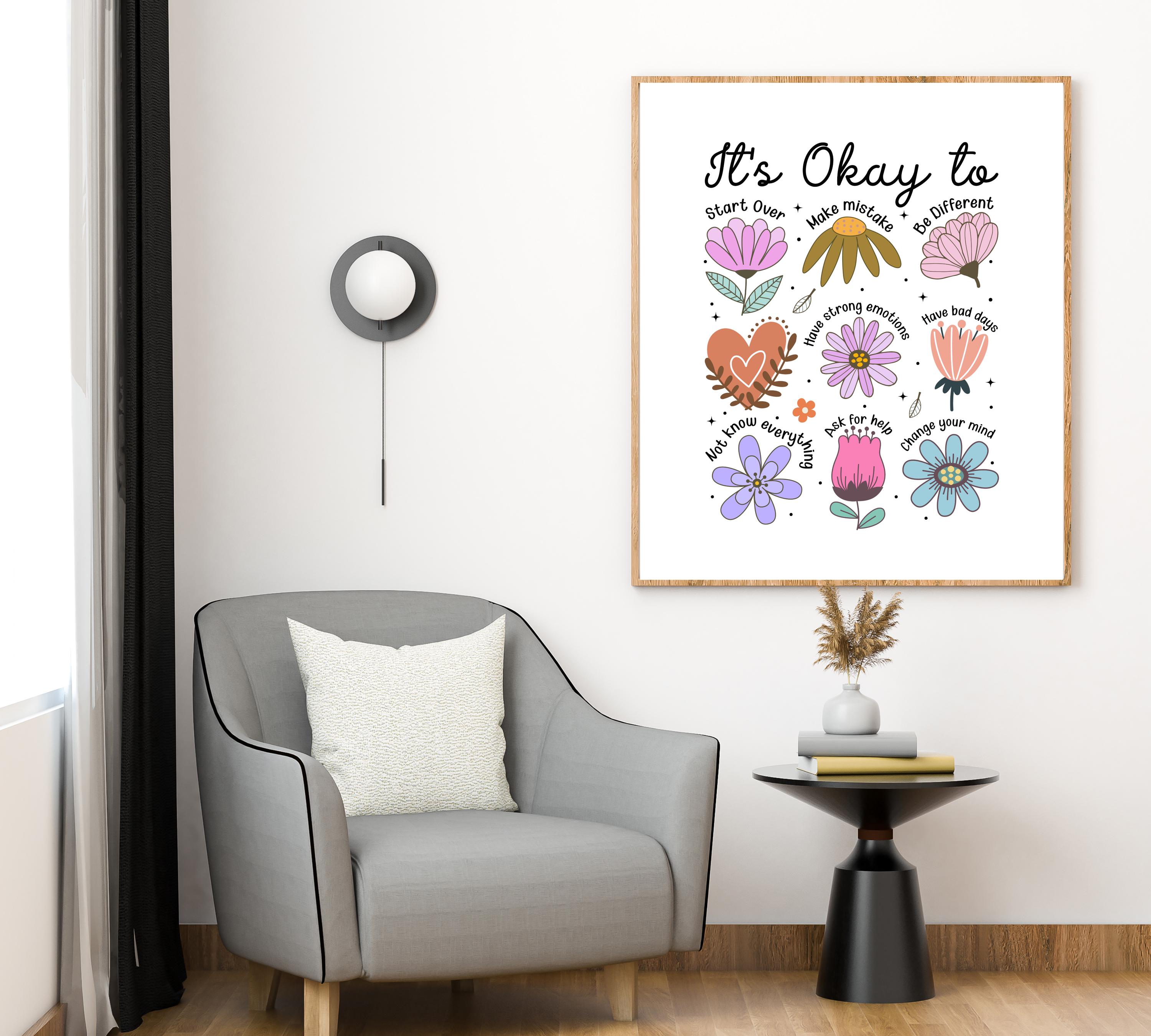 Floral Affirmations Printable Poster, Encouraging Wall Art (PDF) - Etsy