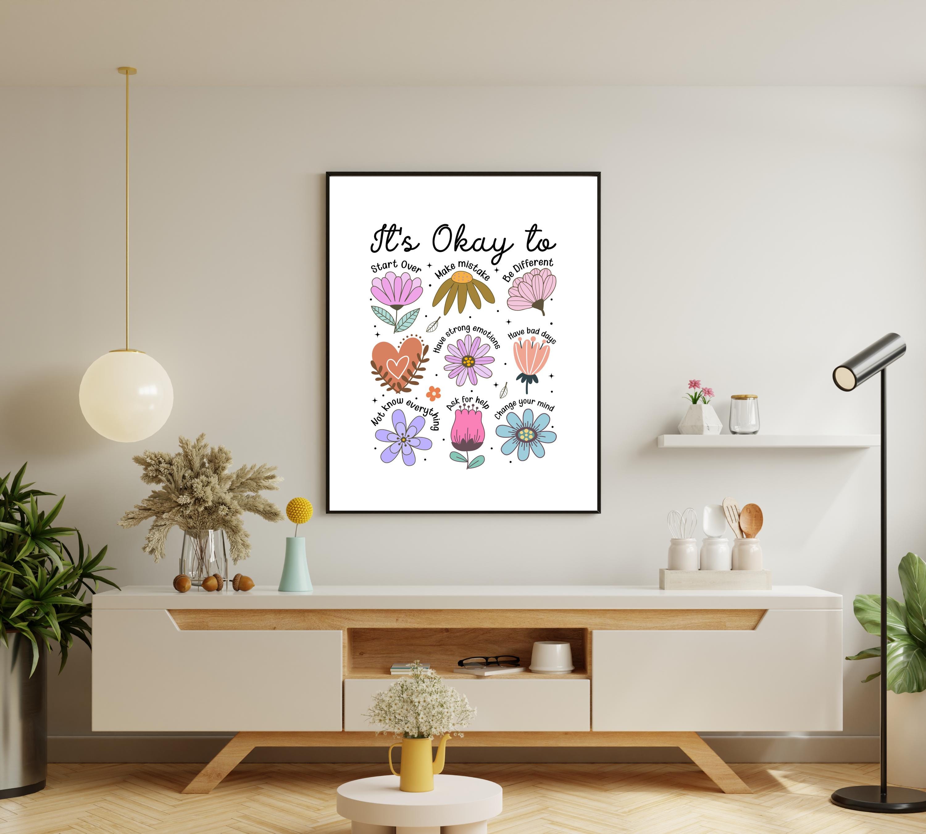 Floral Affirmations Printable Poster, Encouraging Wall Art (PDF) - Etsy
