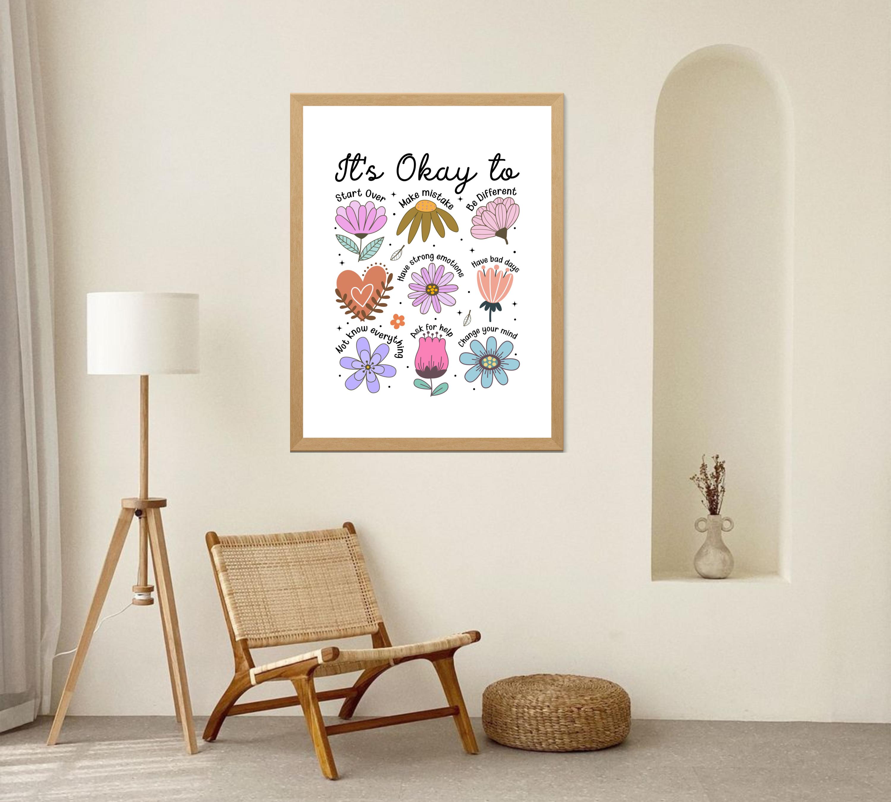 Floral Affirmations Printable Poster, Encouraging Wall Art (PDF) - Etsy