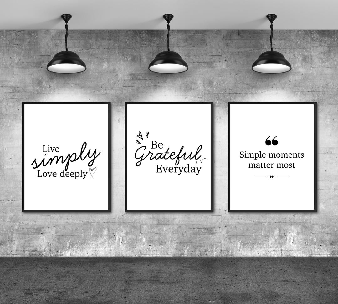 Live Simply Love Deeply Printable Wall Poster, Set of 3 Quote Printable ...