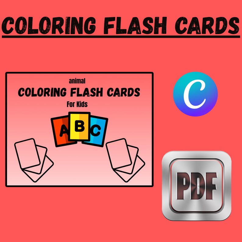 Coloring Flashcards for Kids - Etsy