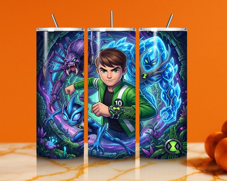 15+ Ben 10 Tumbler Wrap Bundle 20oz Skinny Tumbler, Alien Cartoon ...