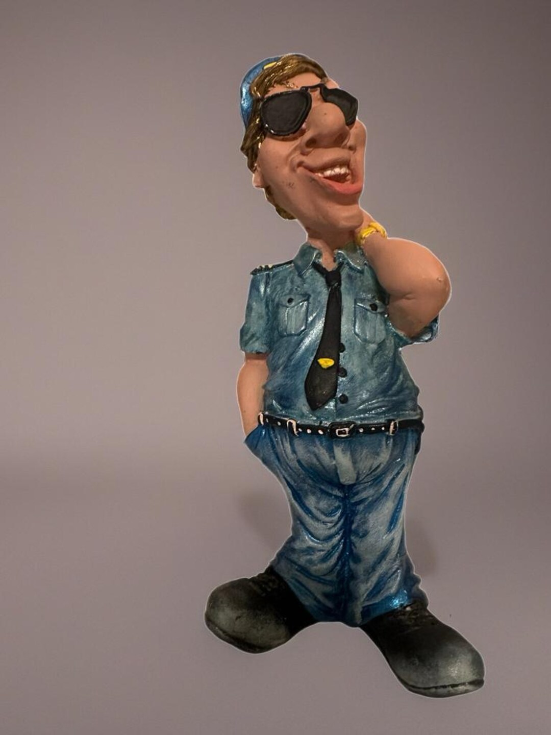 Handmade Police Officer Figurine | Hand-painted Funny Cop Sculpture ...