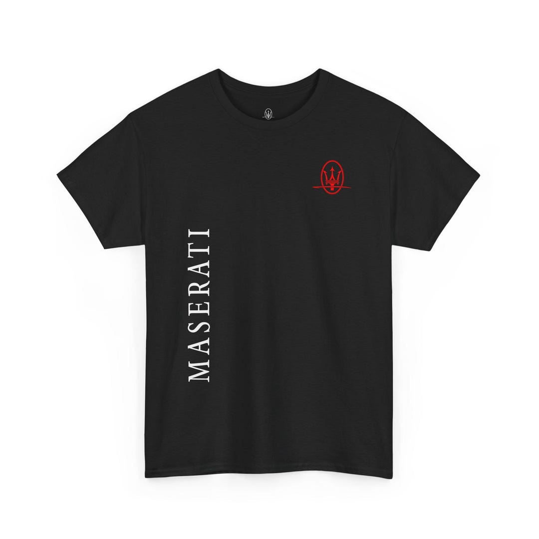 Maserati Vertical Logo Tee | Black Short Sleeve Shirt - Etsy