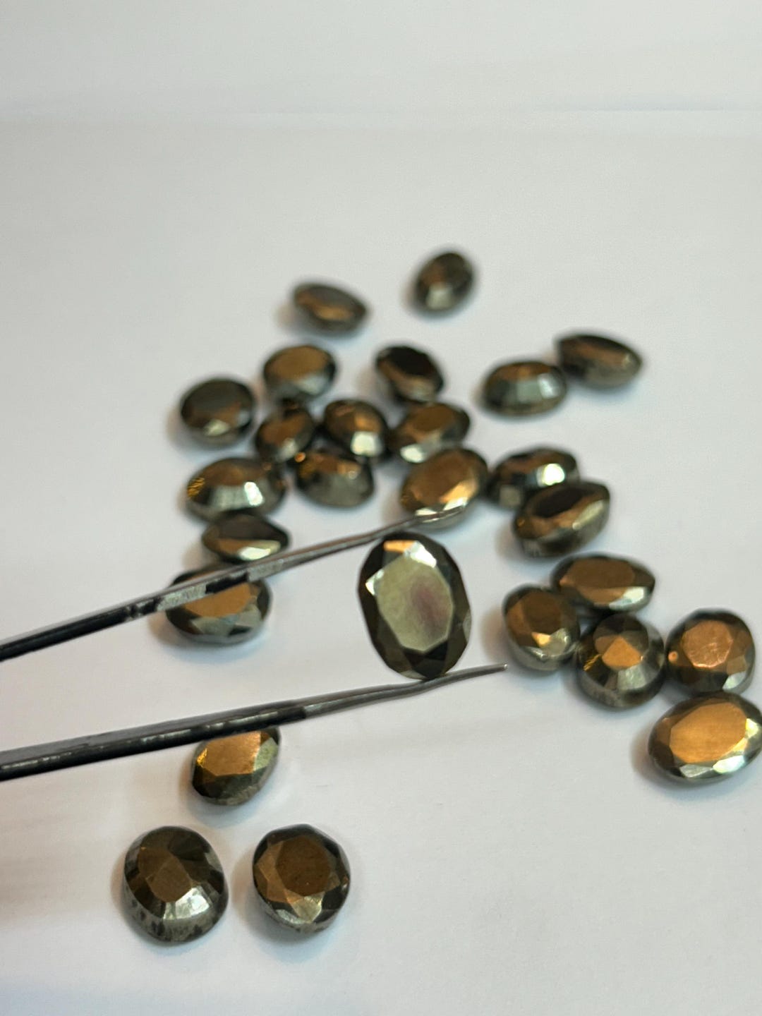 AAA Natural Oval Golden Pyrite Gemstones: Brazil Cut (7x11mm, 5 Piece ...