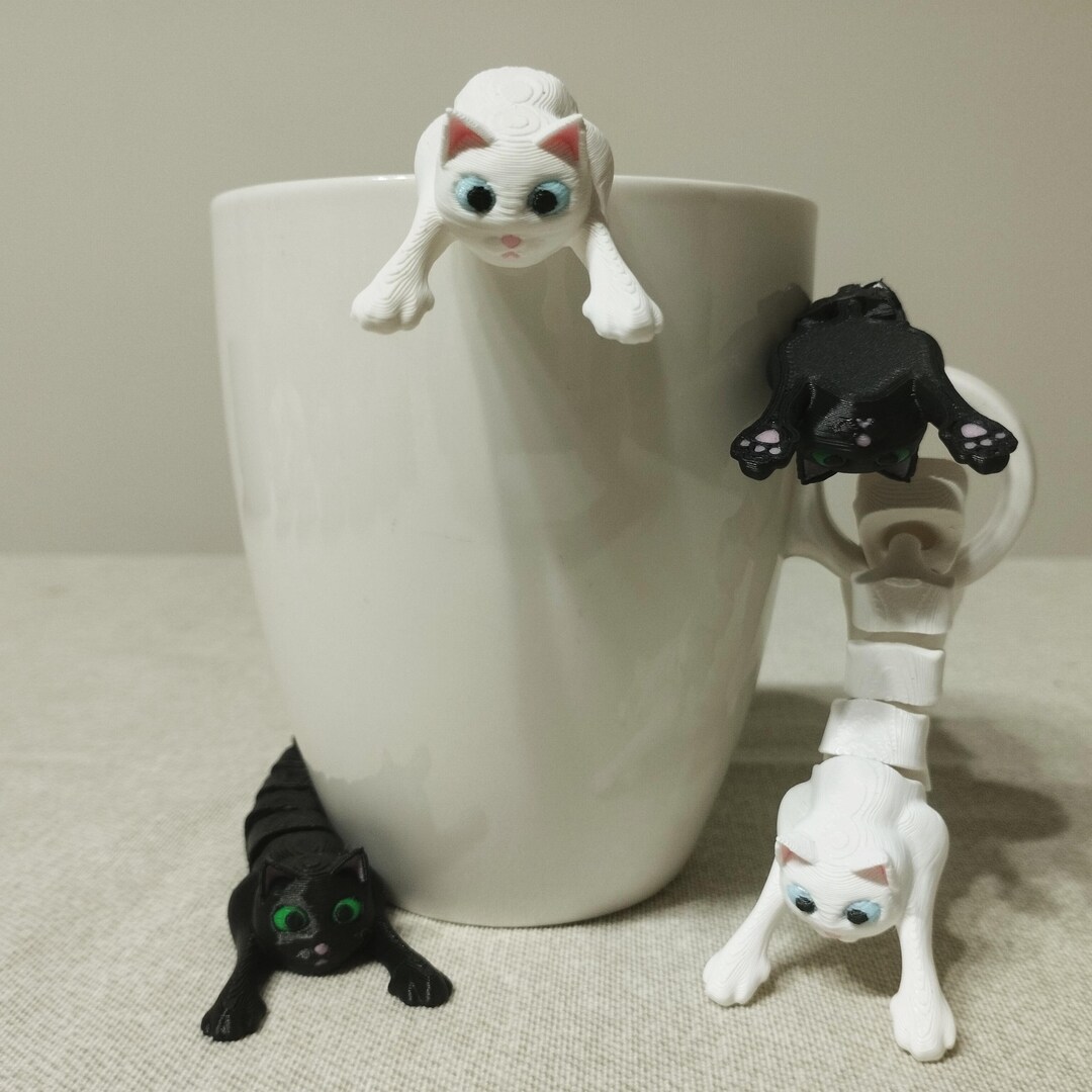 3D Printed Longcat Articulated Fidget Toy Stretching Cat Desk Pet Flexi ...