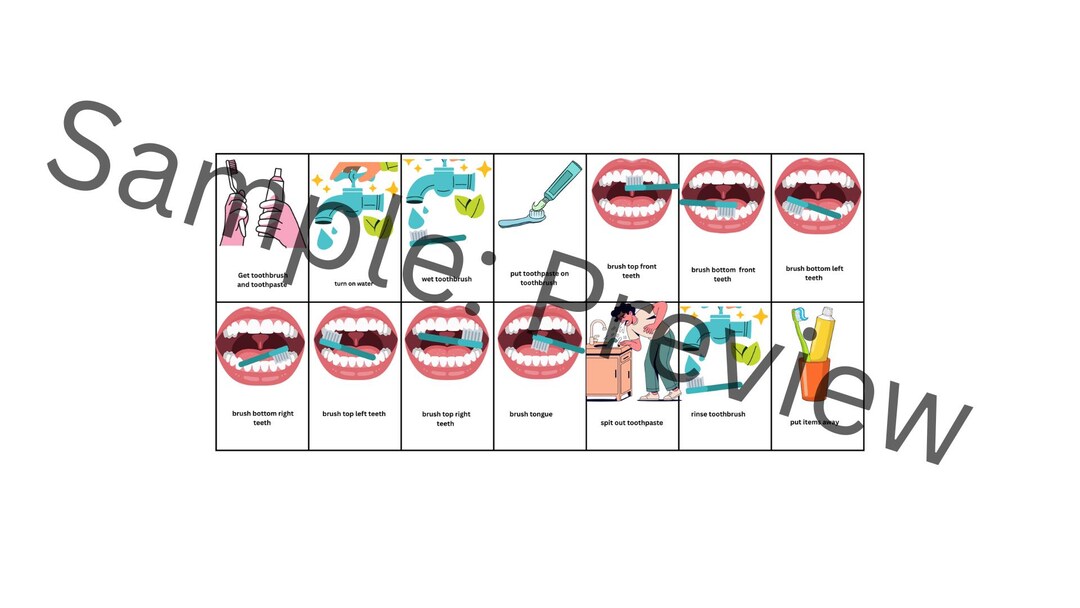 Teeth Brushing Visual Schedule| Dental Hygiene Task Analysis| Autism ...
