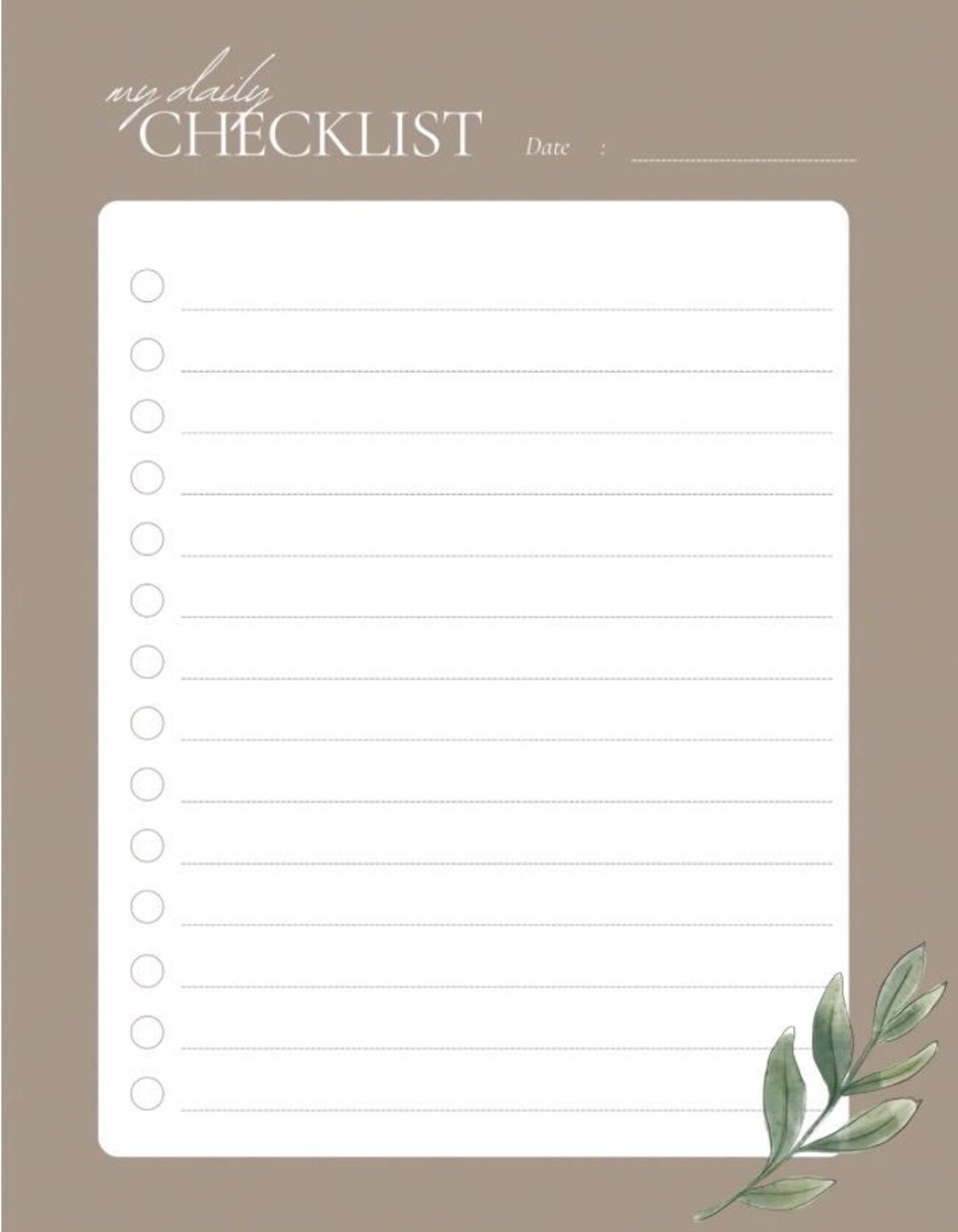 Daily & Weekly Checklist Bundle | Minimal Planner Printables | Simple ...