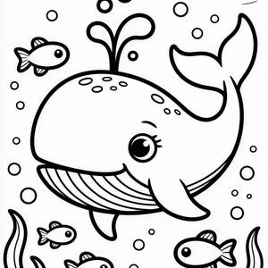 Whale Coloring Pages for Kids | 15 Ocean Animal Sheets (printable PDF ...