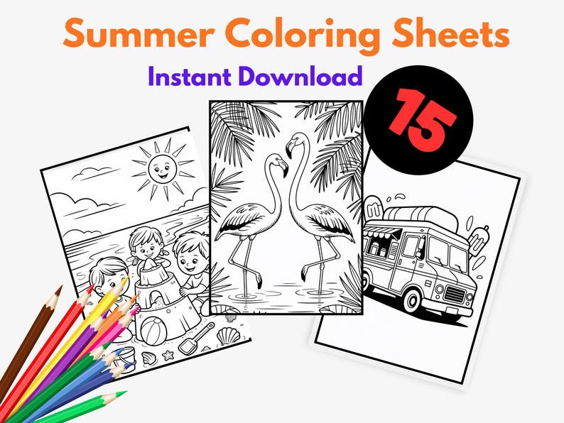 15 Summer Coloring Sheets for Kids – Easy Printable Summer Coloring ...