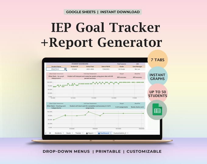 IEP Snapshot Summary Black and White // Special Education, Teacher ...