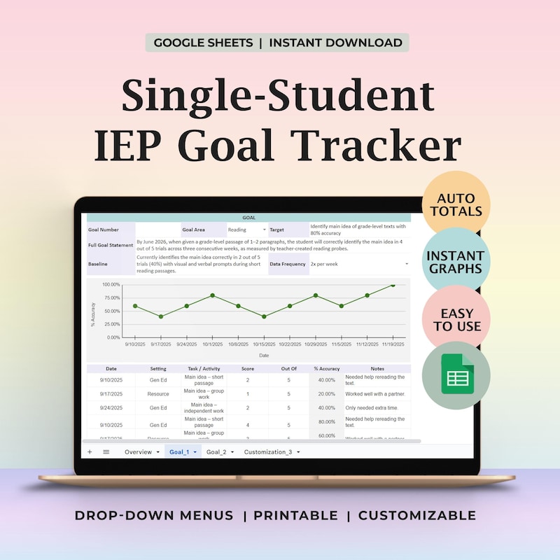 Iep Daily Tracker - Etsy