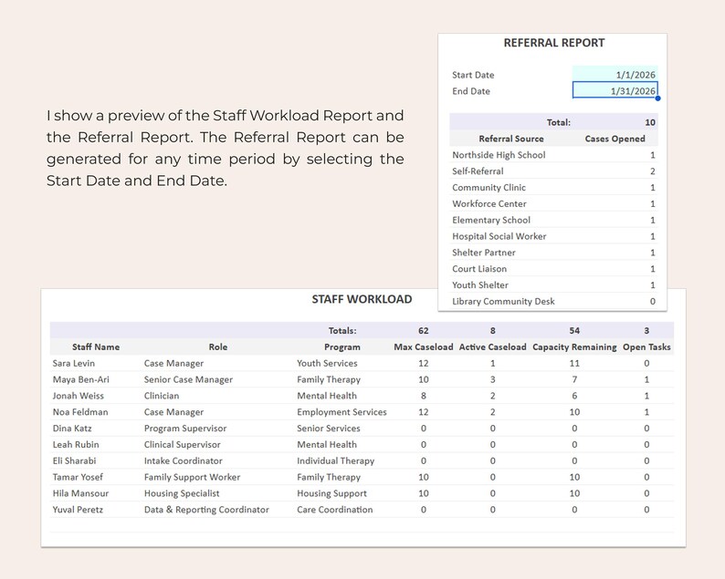 Referral Case Management Tracker Google Sheets Client Intake Caseload ...