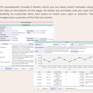 Special Education IEP Goal Tracker Single Student Daily Progress Google ...