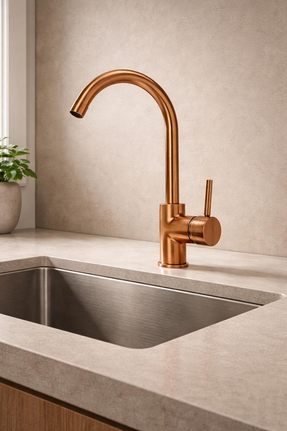 Handcrafted Solid Brass Sink & Faucet Set – Dark Copper Finish, Oval ...