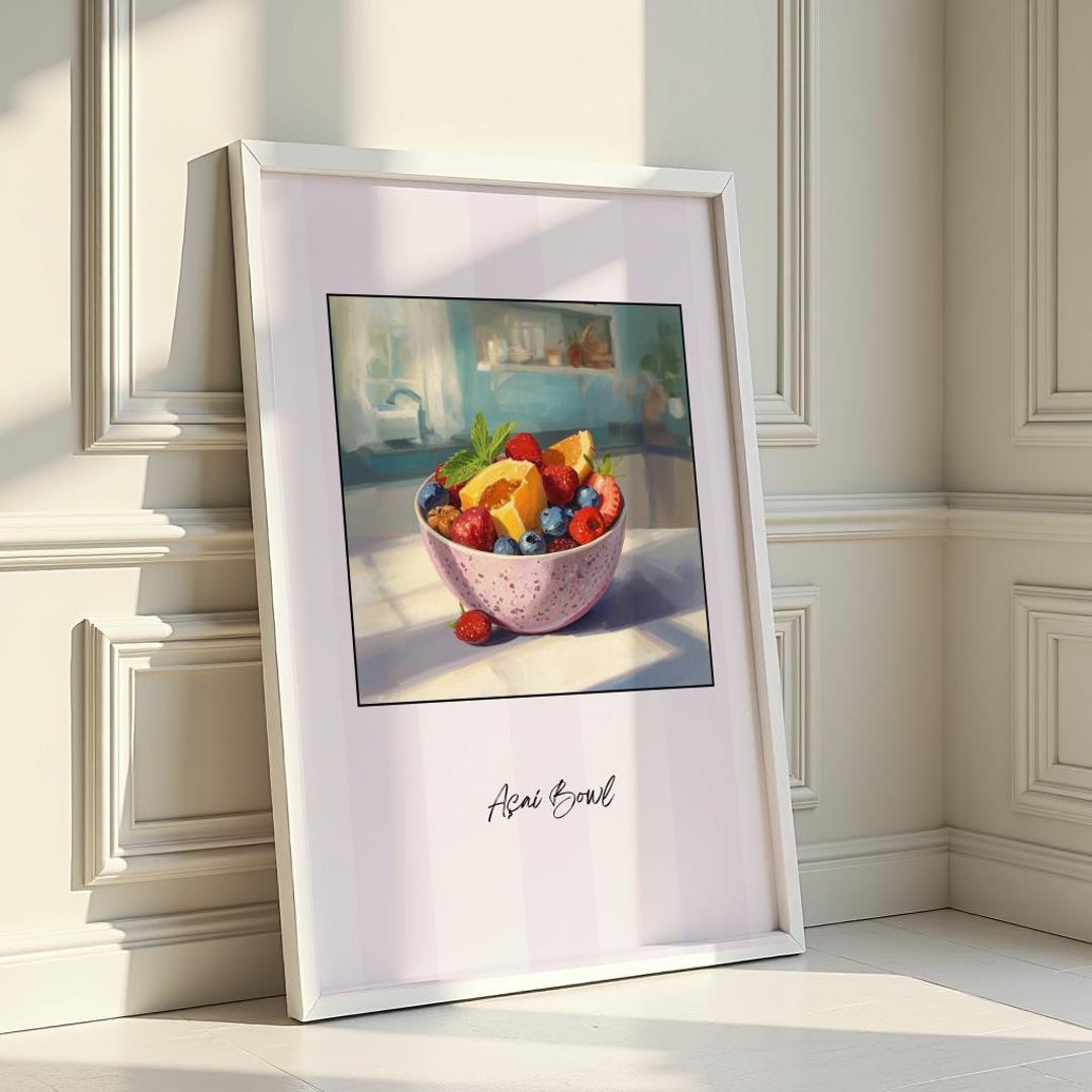 Kitchen Wall Art, Acai Bowl Poster Print, Modern Food Art, Kitchen ...