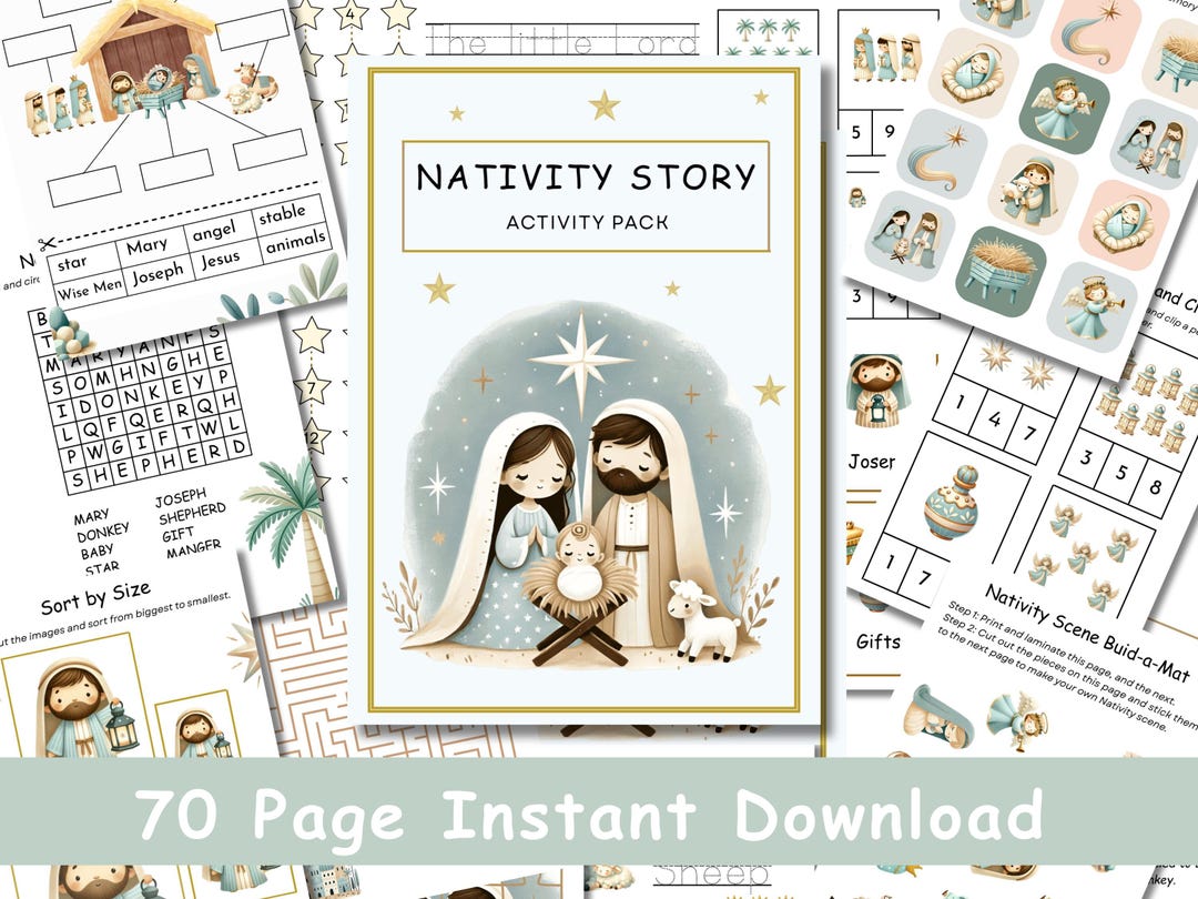 Nativity Activity Pack for Preschool–grade 2 | Christmas Homeschool ...