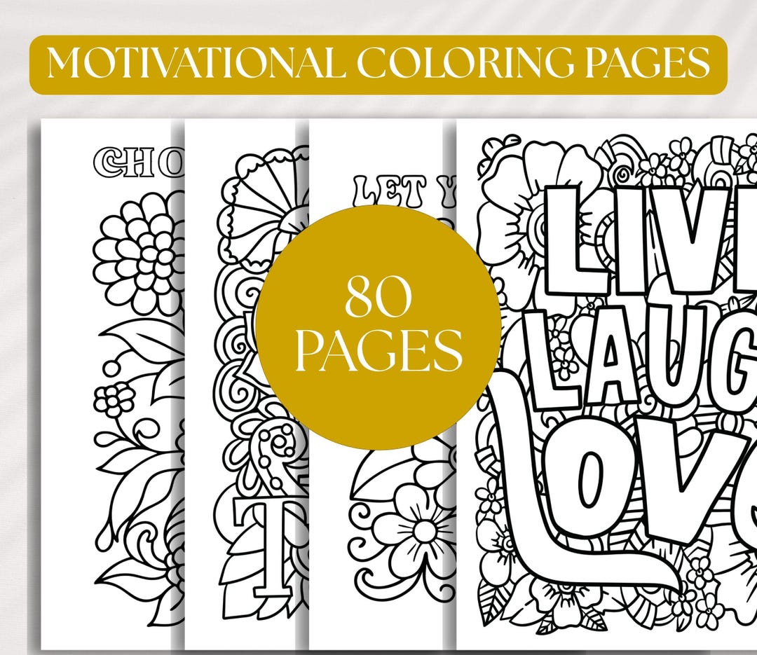 Motivational Coloring Pages for Adults, Inspirational Quotes, Printable ...