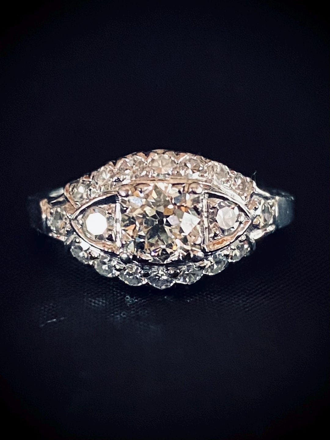 Fine Platinum European Cut Diamond Engagement Ring - Traub - Orange ...