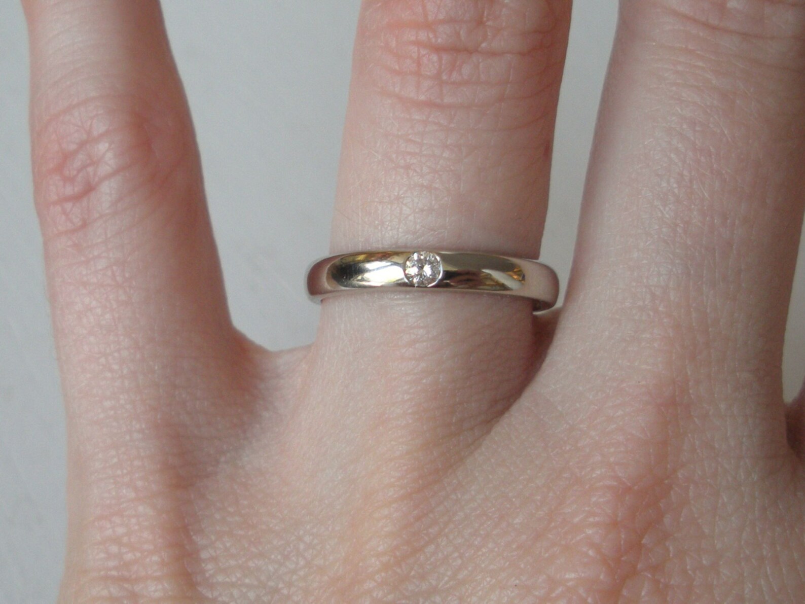 18k White Gold Diamond Wedding Band Engagement Ring - Etsy