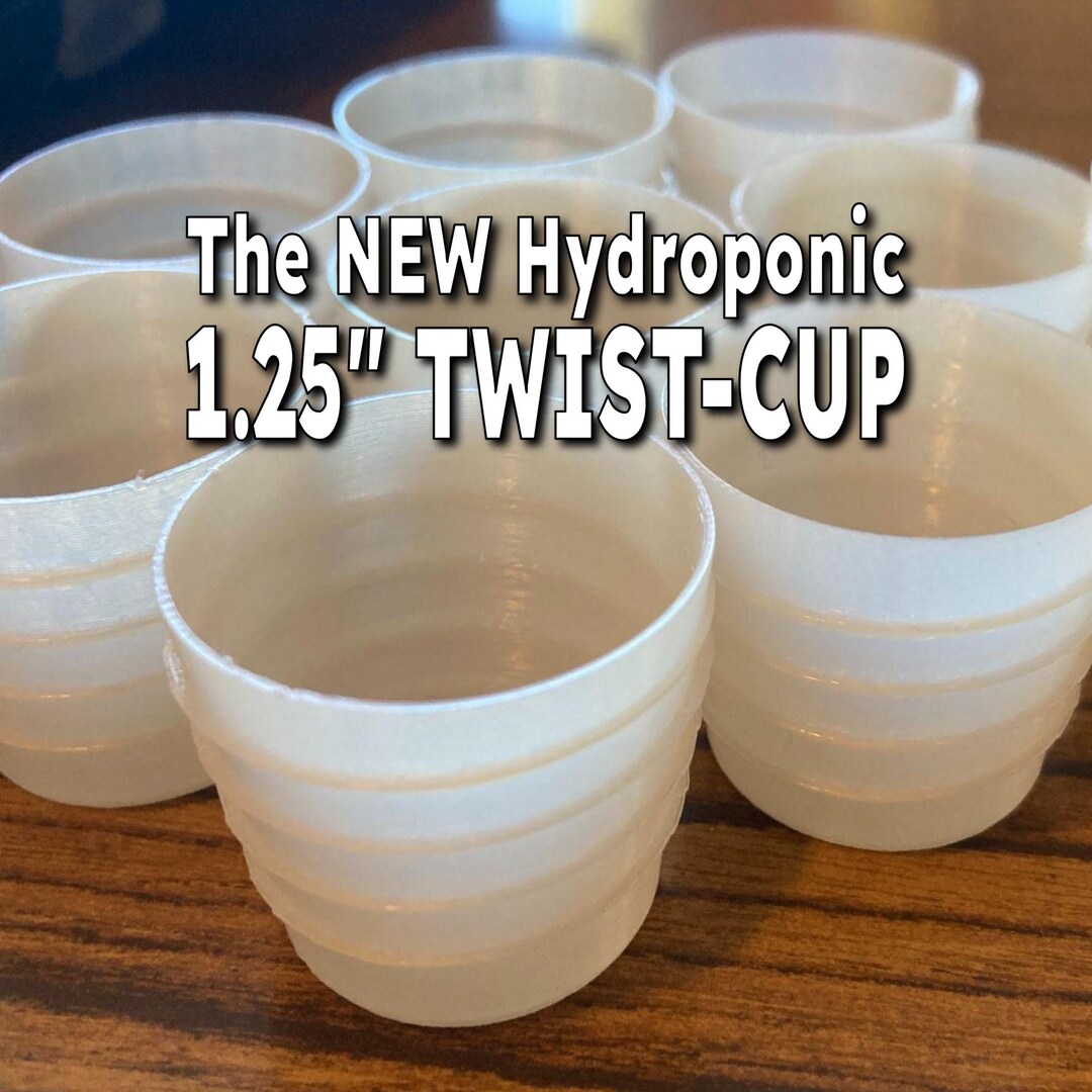 1.25" Hydroponic Twist-cup™ | Free Grow-inserts | Threaded Grow-cup ...