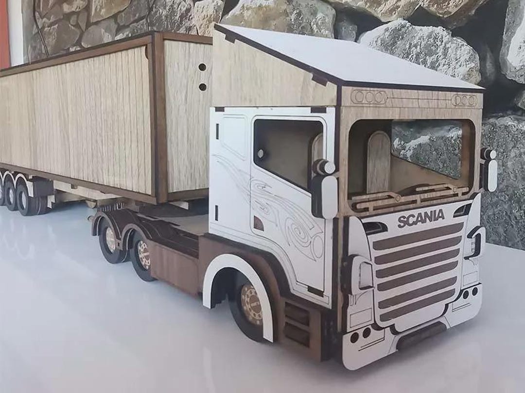 Laser Cut Scania Truck 3D Puzzle Model Wooden Toy Vehicle - SVG Files ...