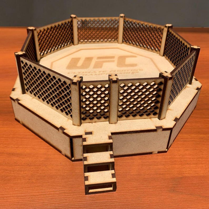 Laser Cut Wooden UFC Ring 3D Puzzle Model Vector File - SVG Files ...