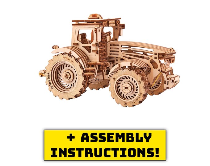 Laser Cut Wooden Mechanical Tractor Model Kit SVG File (digital ...