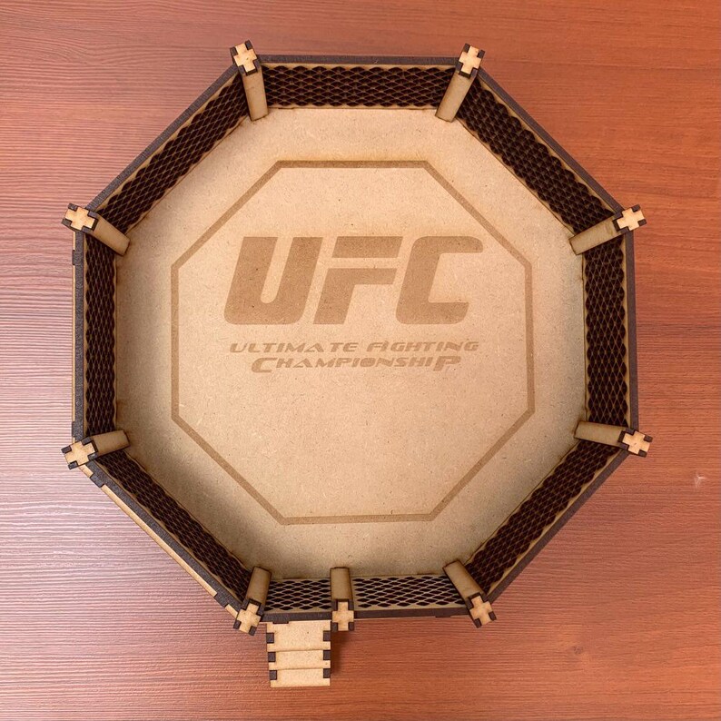 Laser Cut Wooden UFC Ring 3D Puzzle Model Vector File - SVG Files ...