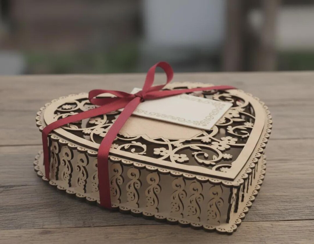 Valentines Day Heart Box 3 Sizes Laser Cut File - SVG Files (digital ...
