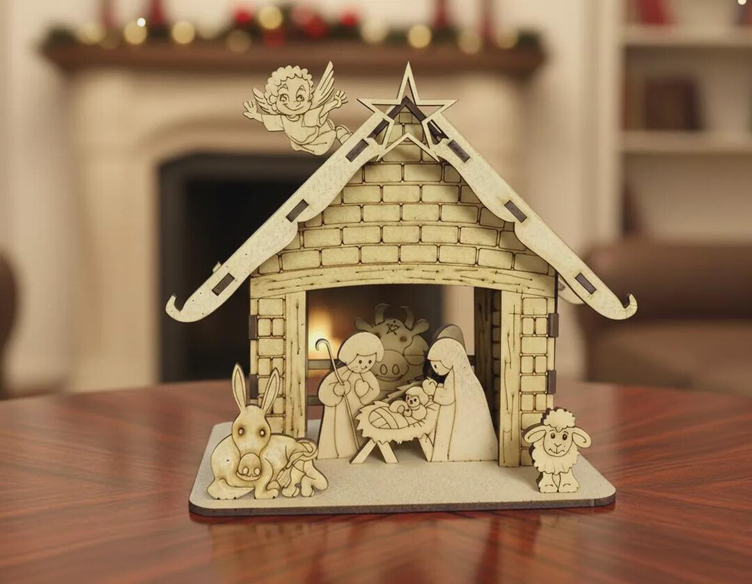 3D Nativity Stand SVG File: Laser Cut Christmas Scene (digital Download ...