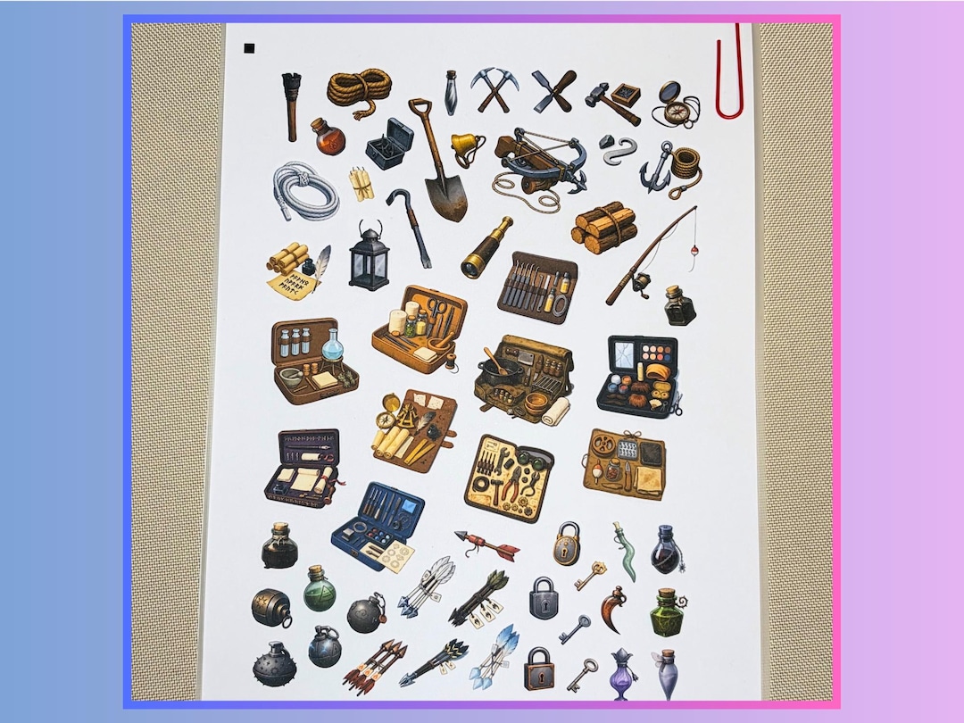 Reusable Inventory Stickers for Rpgs - Tools, Kits and Special Items ...