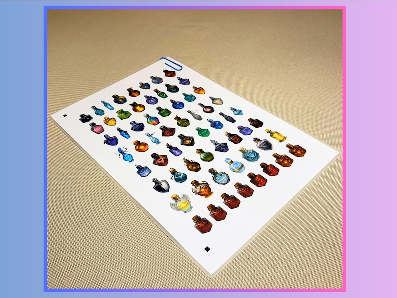 Modular Inventory Stickers - Potions, Vol. 1 - Repositionable Stickers ...