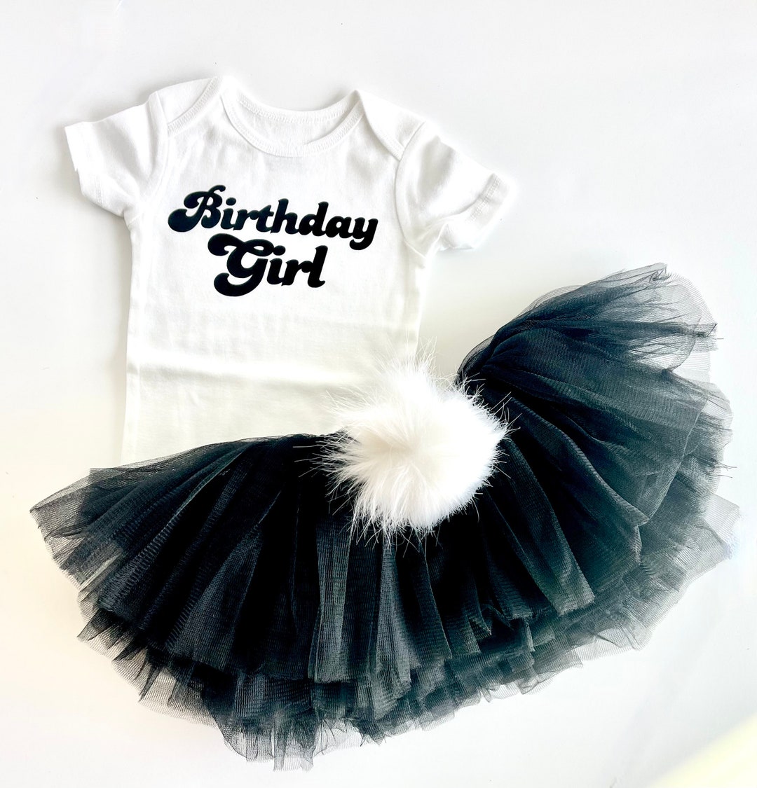 Birthday Girl Black and White Outfit, Birthday Outfit, Toddler Birthday ...