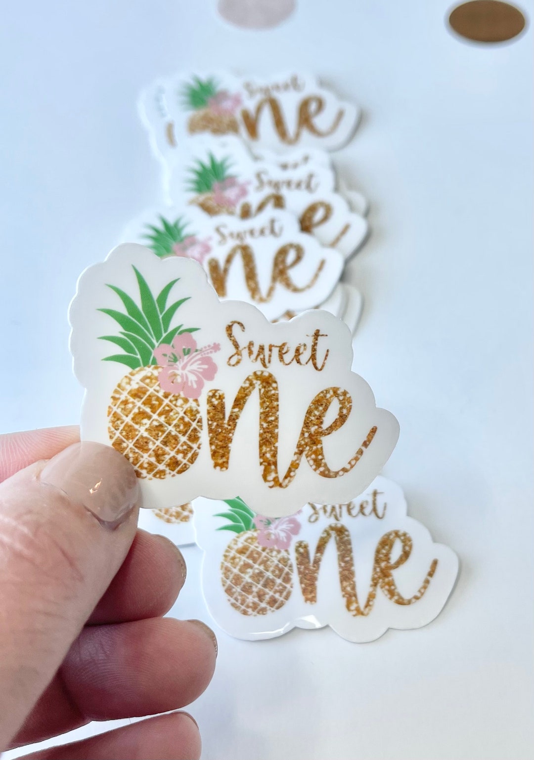 Sweet One Pineapple Birthday Stickers, First Birthday Party Favor ...