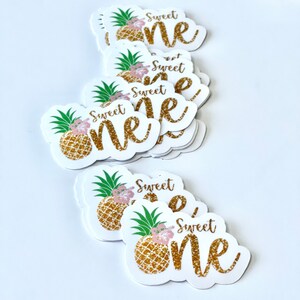 Sweet One Pineapple Birthday Stickers, First Birthday Party Favor ...