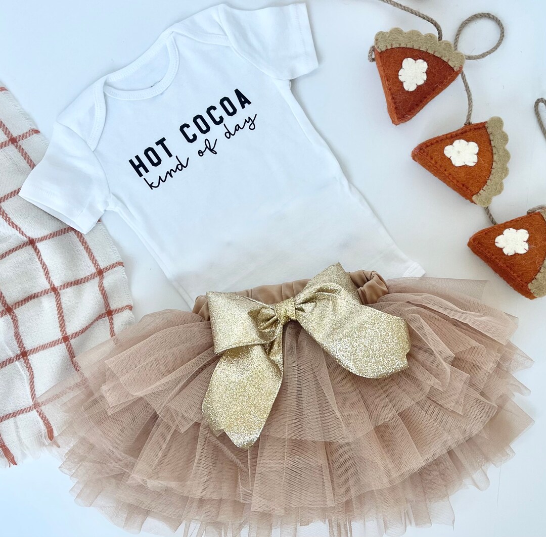 Hot Cocoa Kind A Day Bodysuit and Latte Brown Stacked Tutu Outfit ...