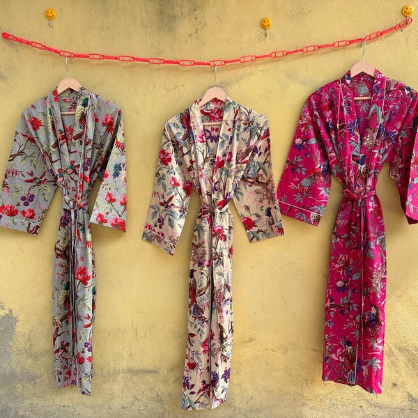 Rainbow Dressing Gown - Etsy UK