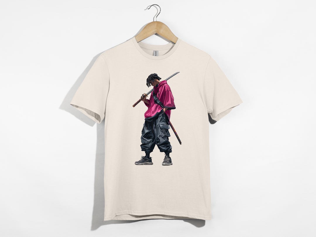 Samurai Streetwear Illustration T-shirt | Urban Ronin Graphic Tee - Etsy