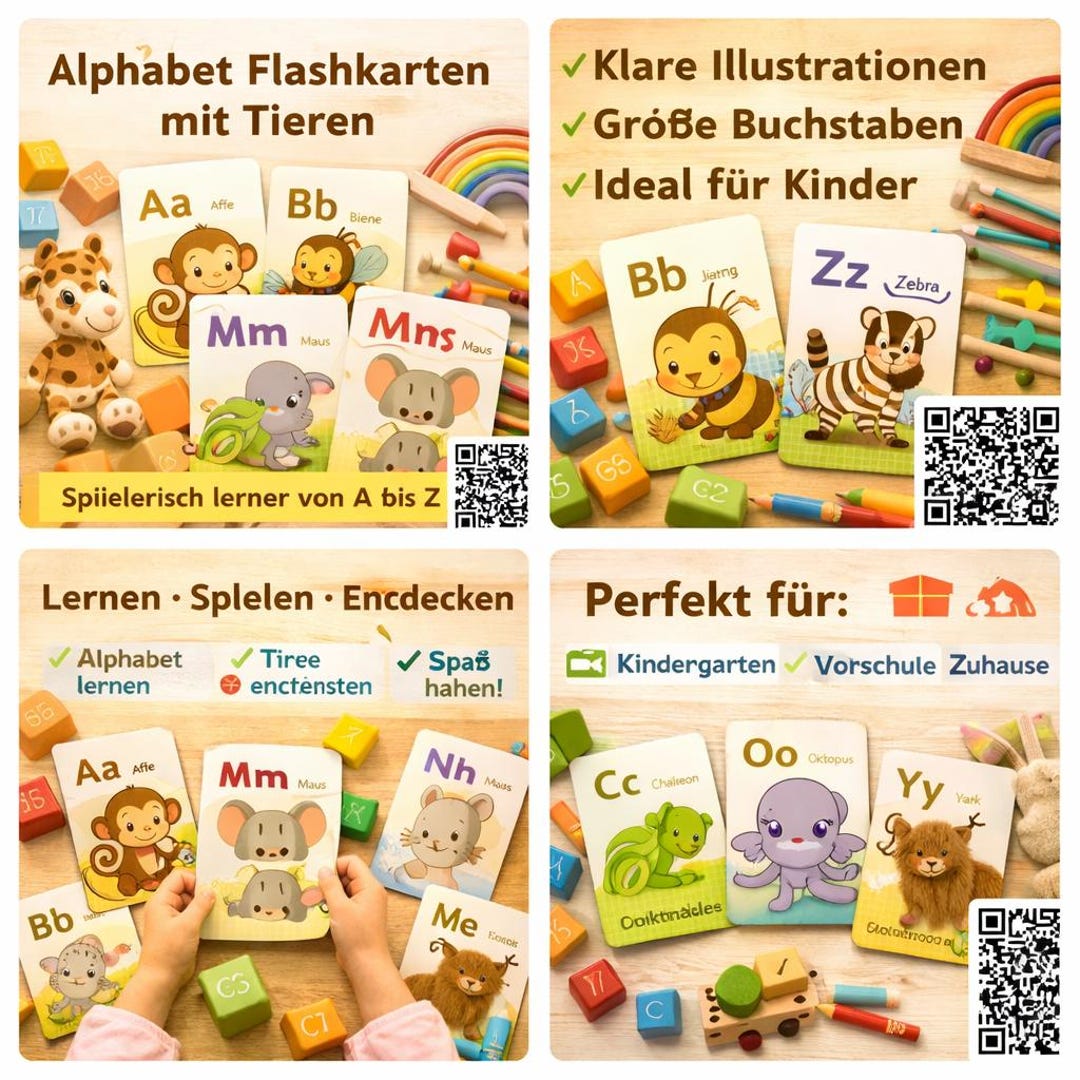 German Alphabet With QR Audio – Learn German for Kids | Digital ...