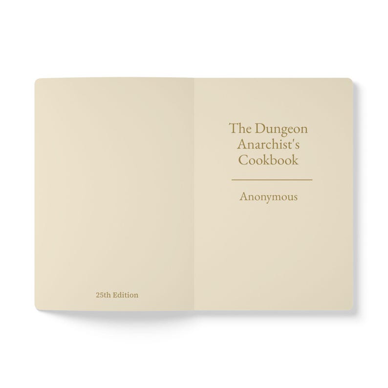 The Dungeon Anarchist's Cookbook (journal) | Blank Notebook | Inspired ...