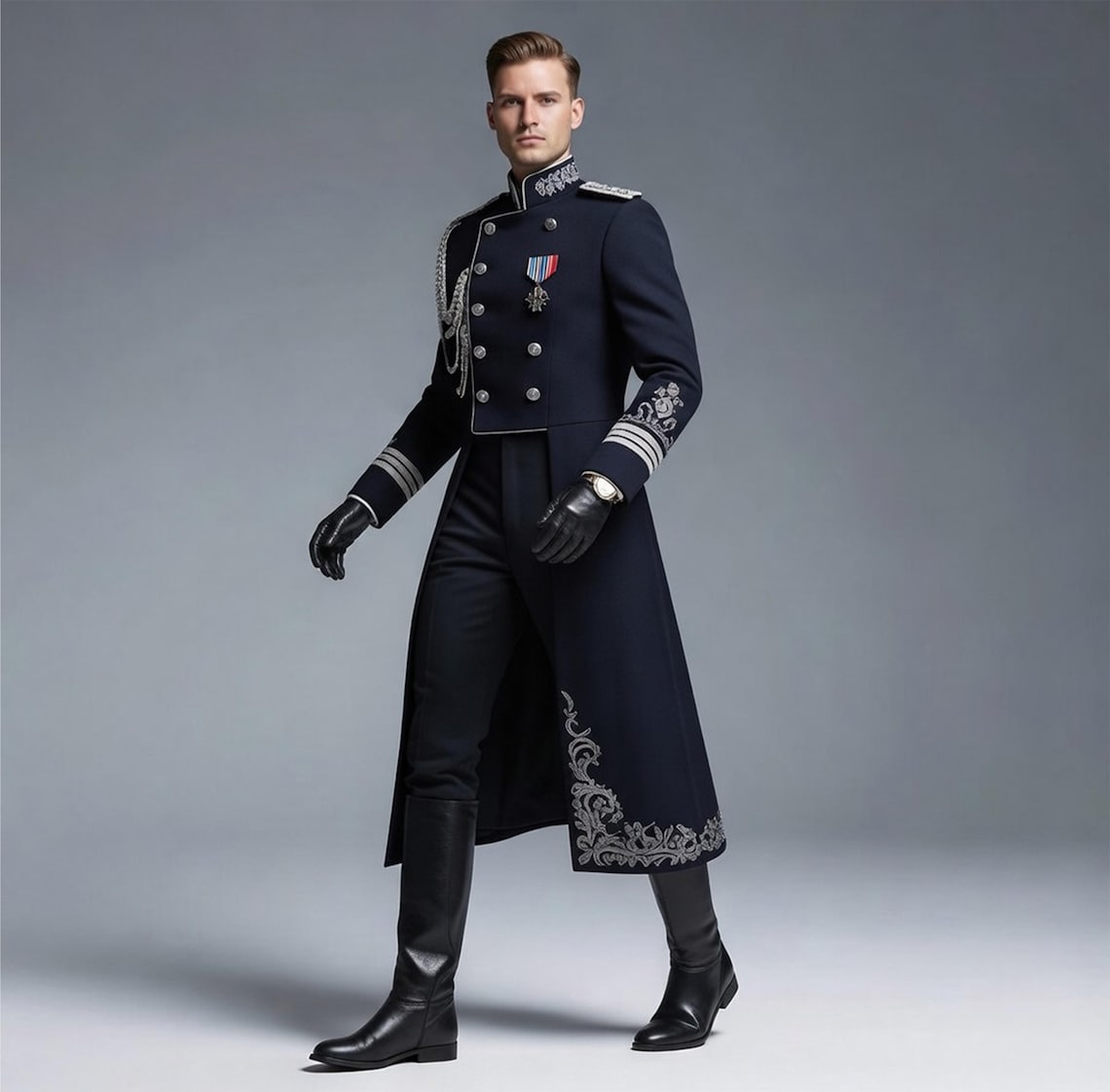Navy Hussar Jacket, Napoleonic Brunswick Officer Pelisse Tunic ...
