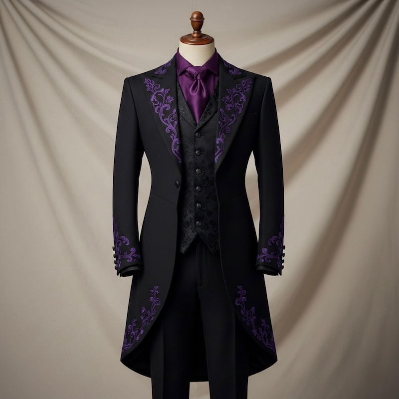 Black & Lilac Suit - Etsy UK