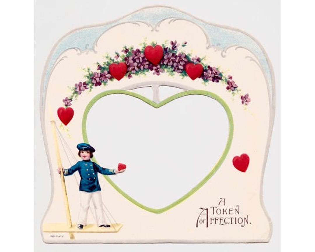 Vintage Valentine, Sailor Boy, Token of Affection, Border, Valentine's ...