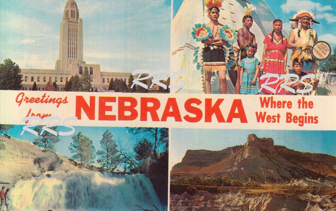 Old Nebraska | Greetings From | Big Letter | Vintage Postcard Instant ...